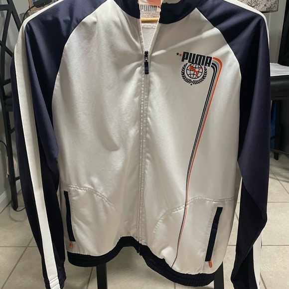 Jackets & Coats | Puma White And Black Track Jacket | Poshmark